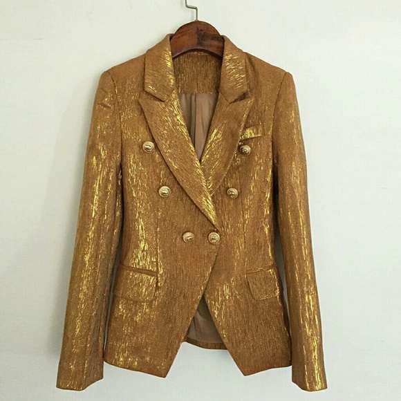 Jackets & Coats | Gold Blazer | Poshmark